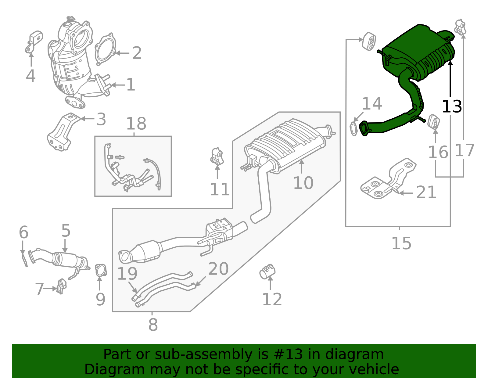 28710-S1350 - Hyundai Rear Muffler 2021-2023 Hyundai Santa Fe ...