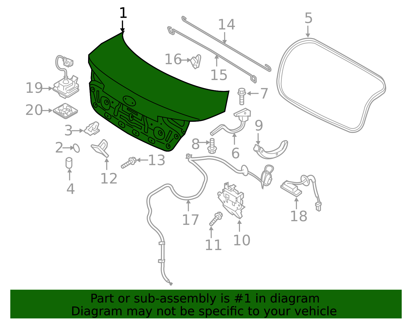 69200-4C510 - Trunk Lid 2014-2015 Kia Optima | Kia.Parts Store