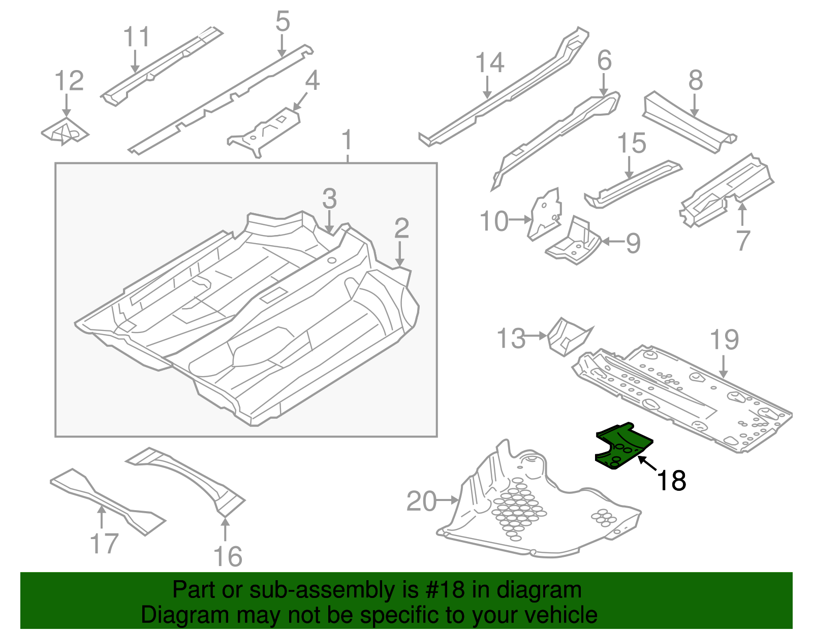 1K5-825-205-C - Under-Body Shield - 2005-2014 Volkswagen Jetta | VW OEM ...