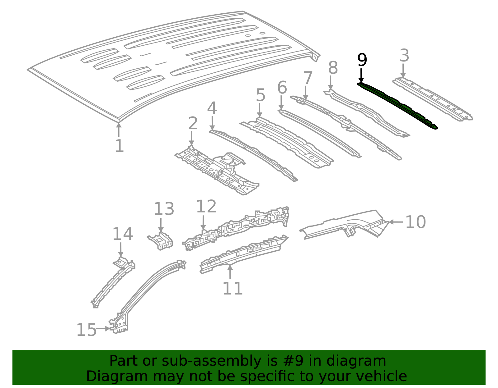 2022-2025 Toyota Corolla Cross Roof Bow 63127-0A010 | MotorMotor