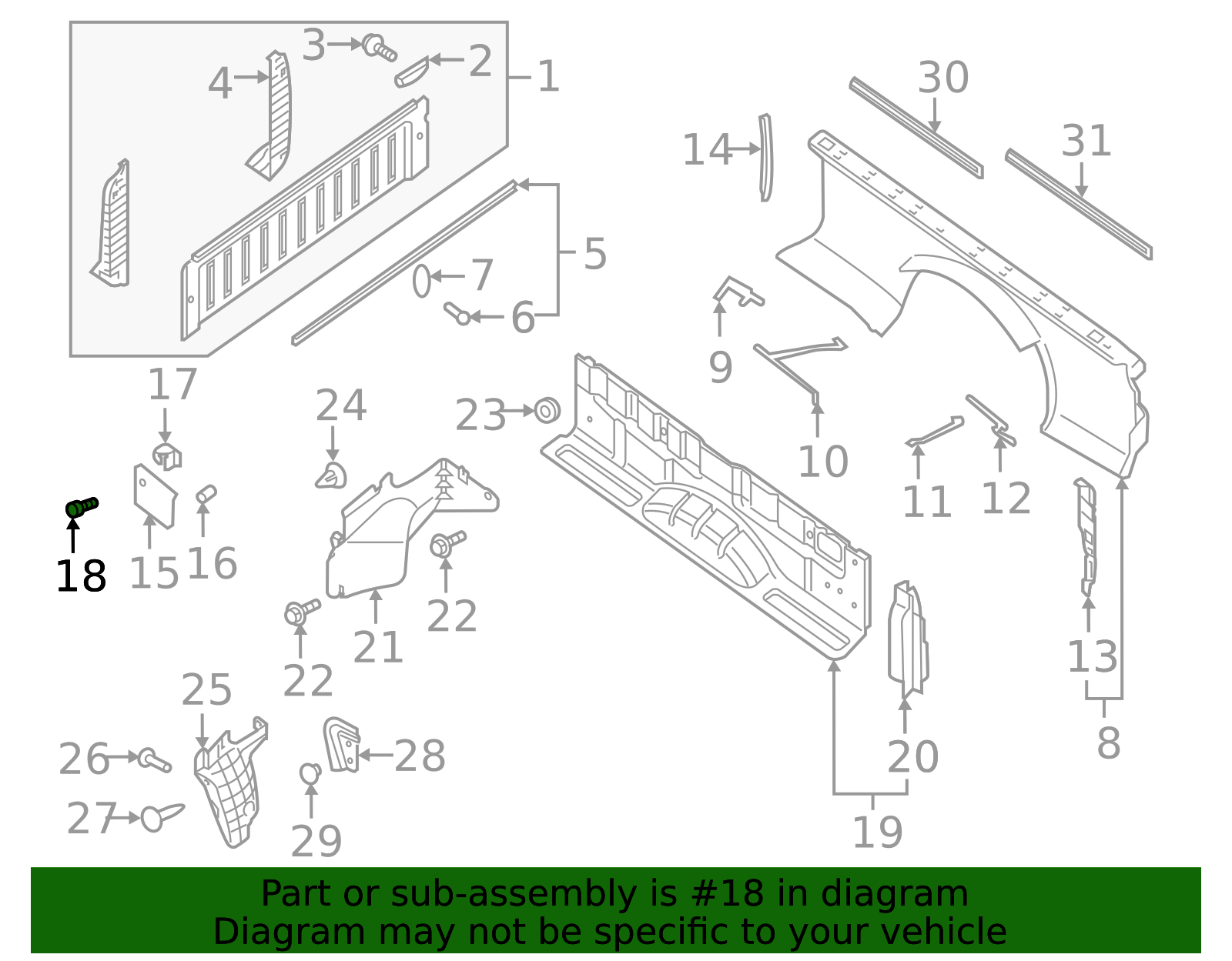 2007-2024 Nissan Fuel Door Screw 01141-N5061 | QuirkParts
