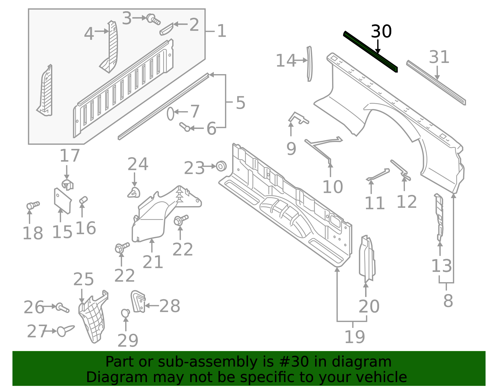 2004-2024 Nissan Truck Bed Side Rail 93391-ZJ00A | OEM Parts Online