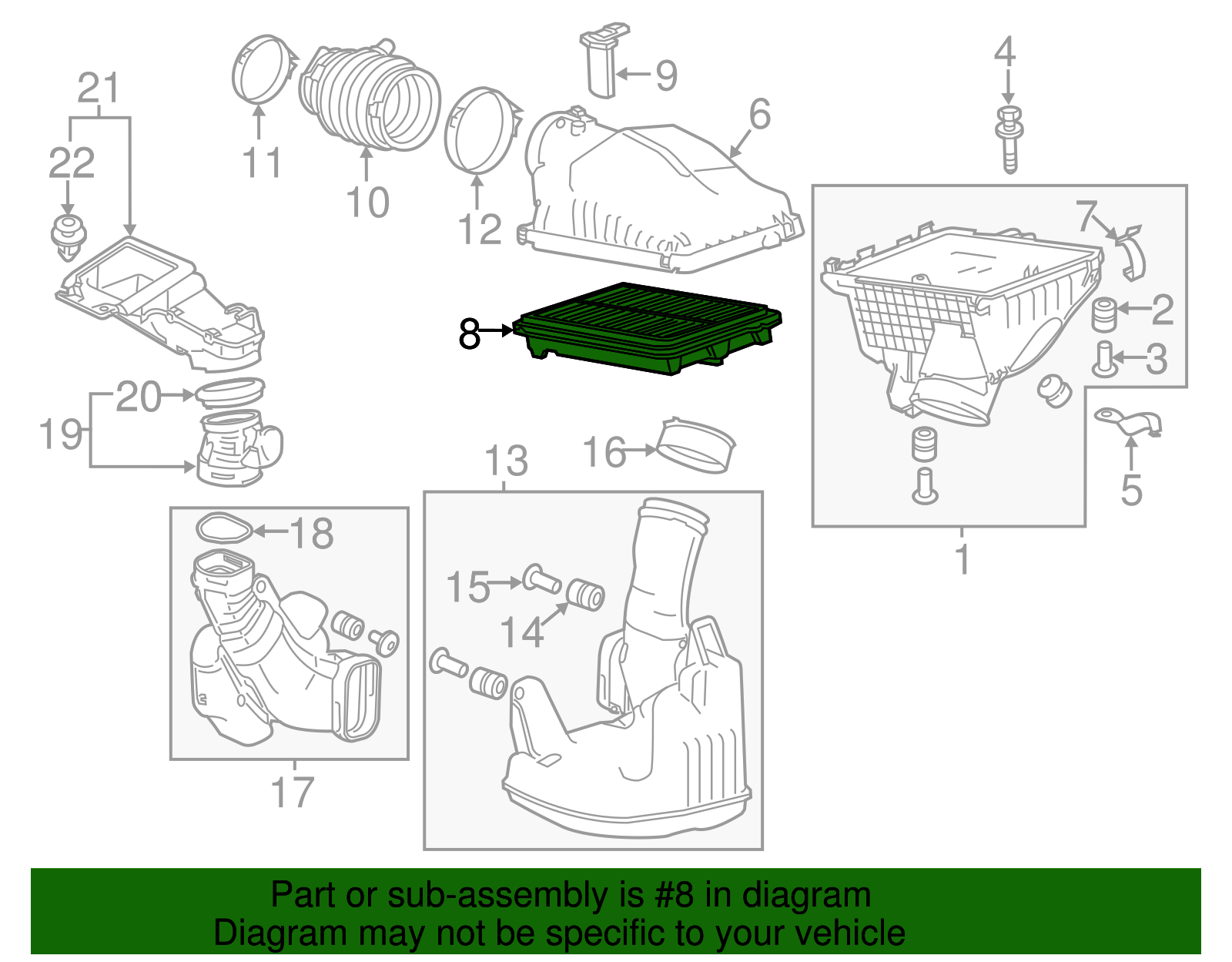 OEM 2013-2017 Honda Accord Air Filter 17220-5G0-A00 | Honda Automotive ...