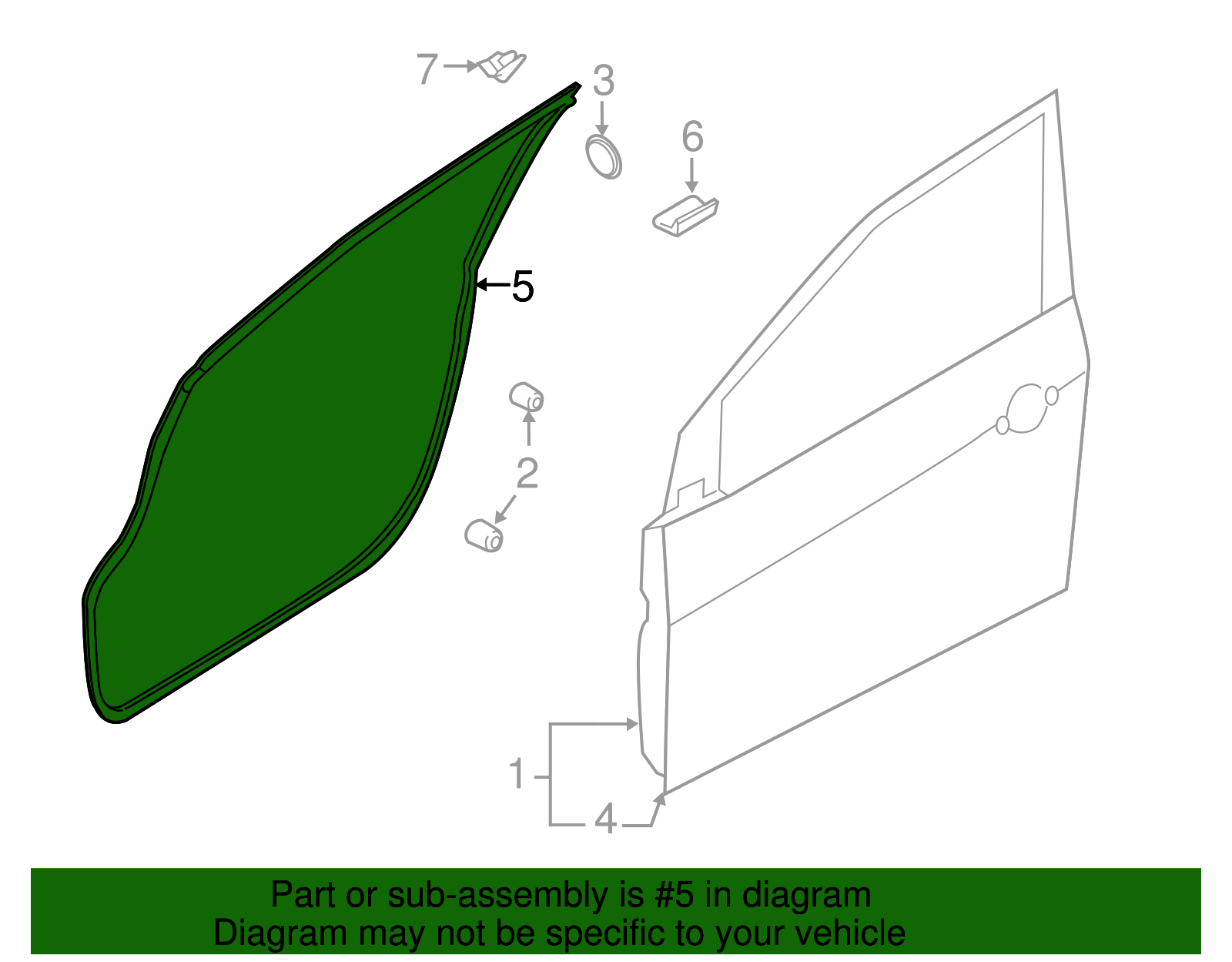 2017-2018 Kia Door Weather-Strip - Driver's Side (LH) 82130-B0000 ...