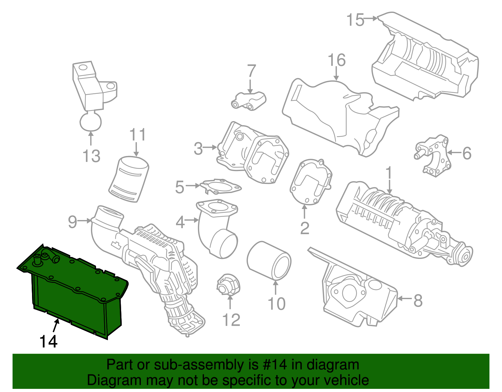 2014-2016 Nissan Inter-Cooler 14461-3KY0A | Team Nissan Inc.