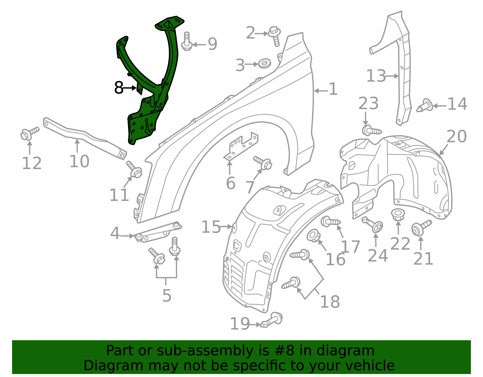 4H0-821-136-F - High-Quality Fender Bracket for 2011-2018 Audi ...