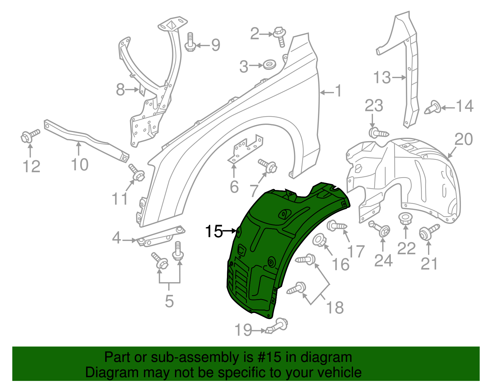 4H0-821-171-M - Ft Fender Liner 2012-2018 Audi | Audi OEM Parts Guy