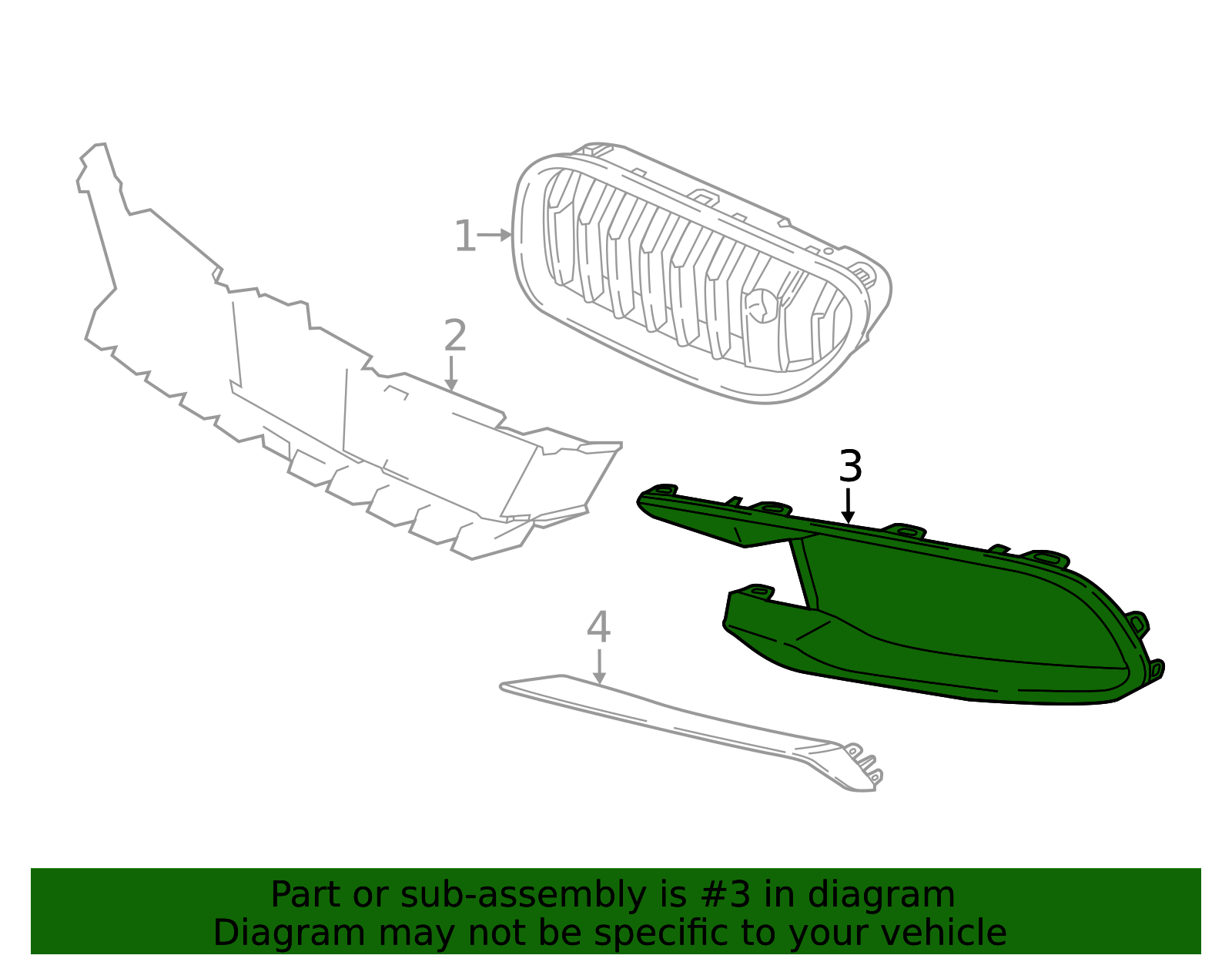 51-11-7-362-701 - Outer Grille 2016-2019 BMW | BMW Auto Parts Warehouse