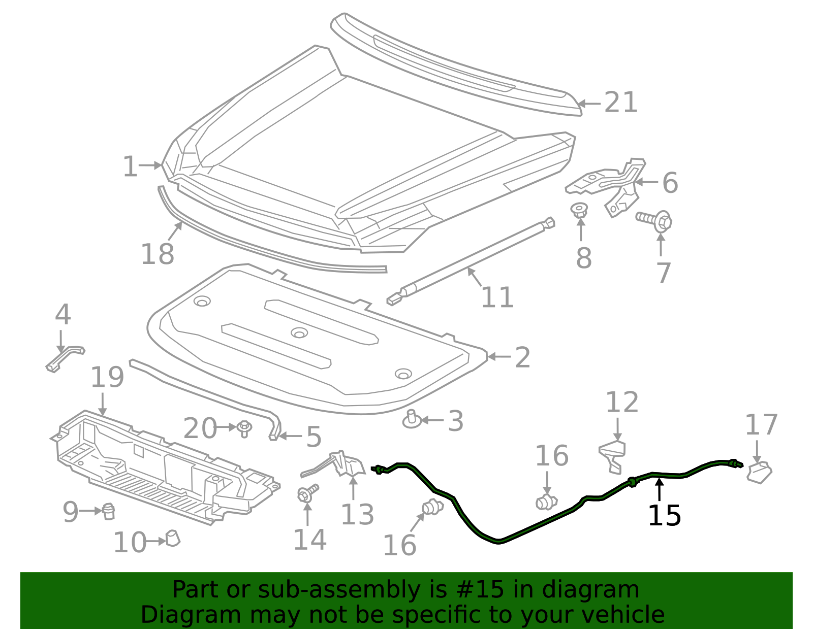 2017-2025 GM Black Hood Primary Latch Release Cable 84406170 | Courtesy ...
