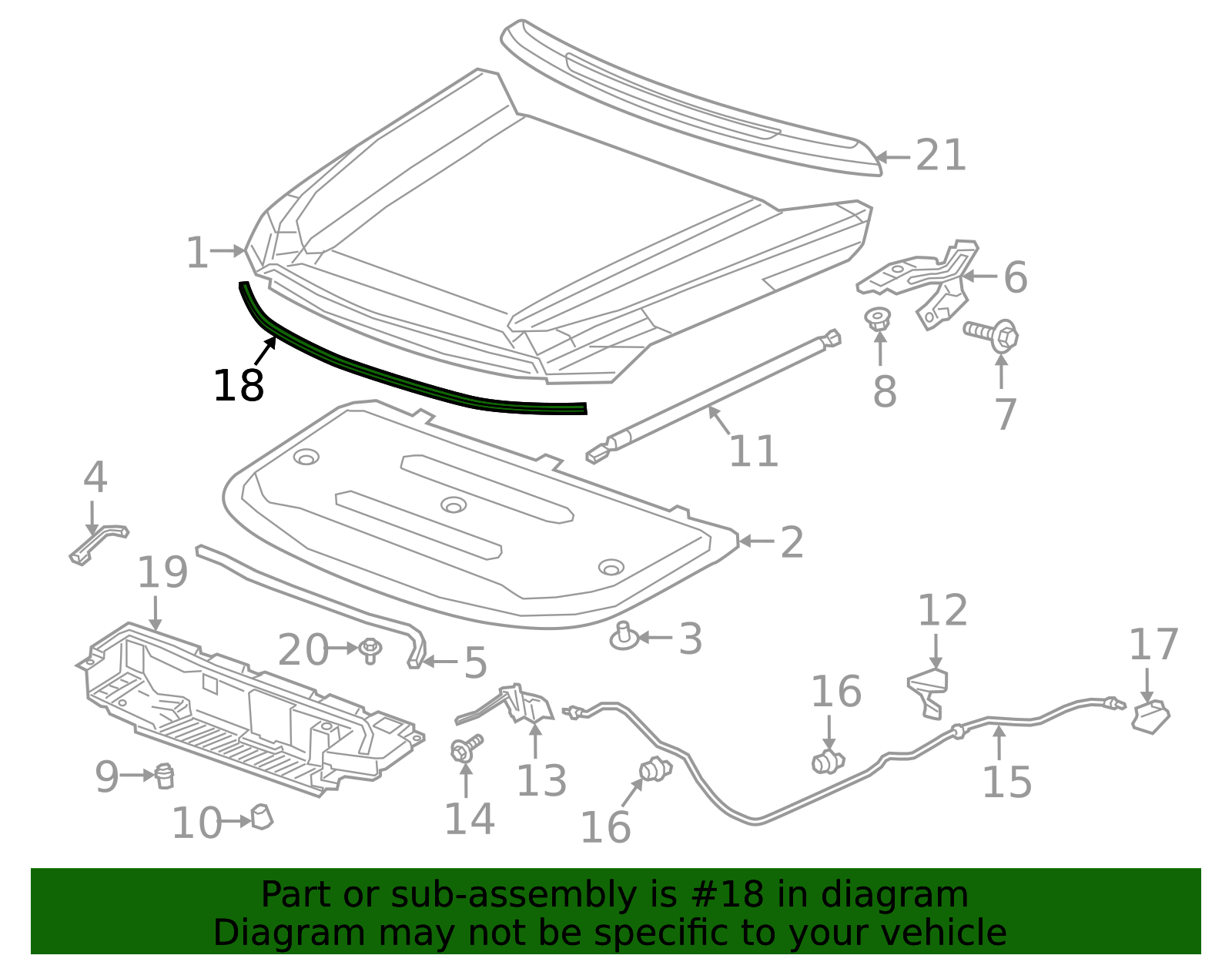 84267623 - High-Quality Hood Front Edge Weatherstrip for 2020-2023 GMC ...