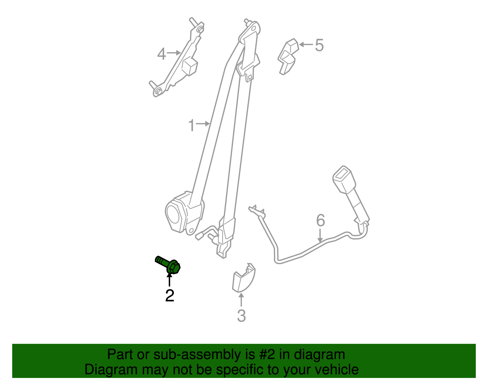 2013-2025 Nissan Seat Belt Assembly Bolt 87850-7990A | GetOEMParts.com