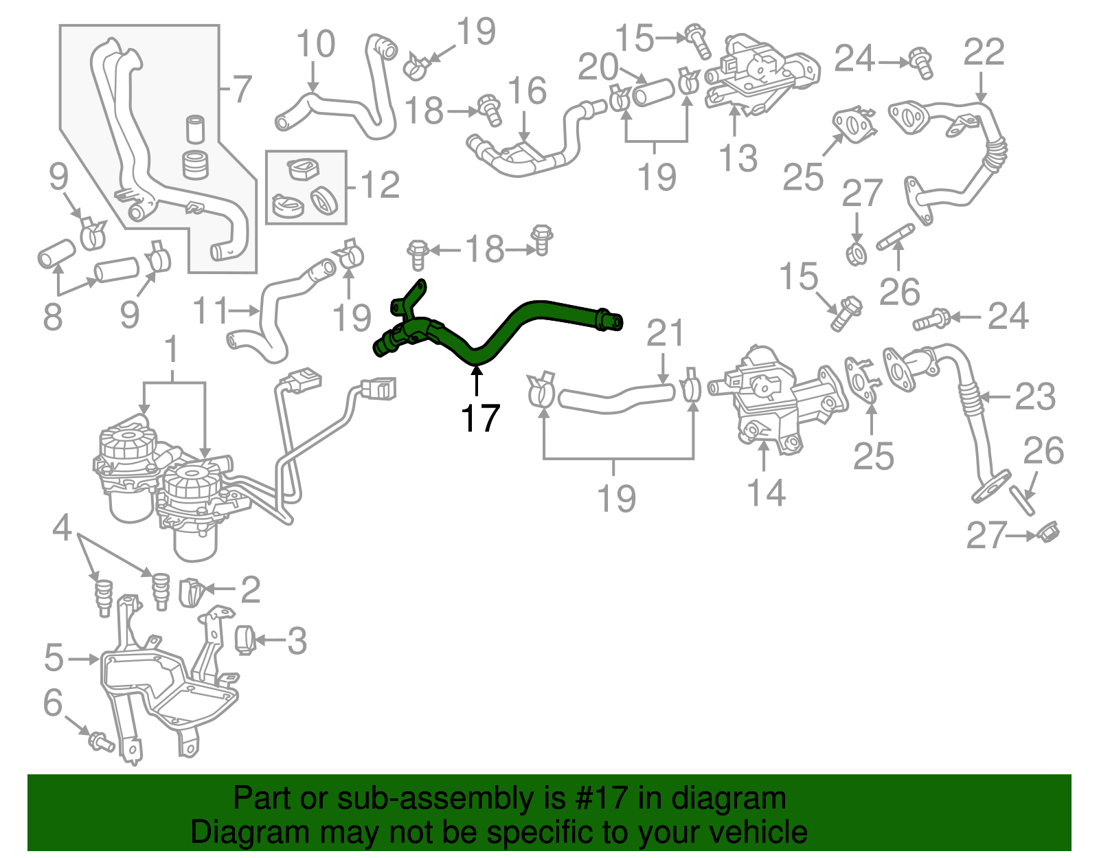 Genuine Toyota Hose part# 17362-38020 for 2010-2013 Toyota Tundra ...
