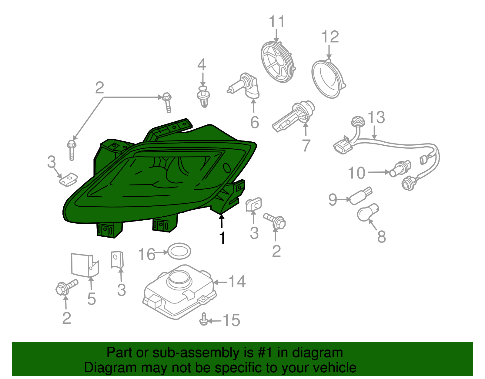 TD13-51-031A - Headlamp Assembly - 2007-2009 Mazda CX-9 | Mazda Parts ...