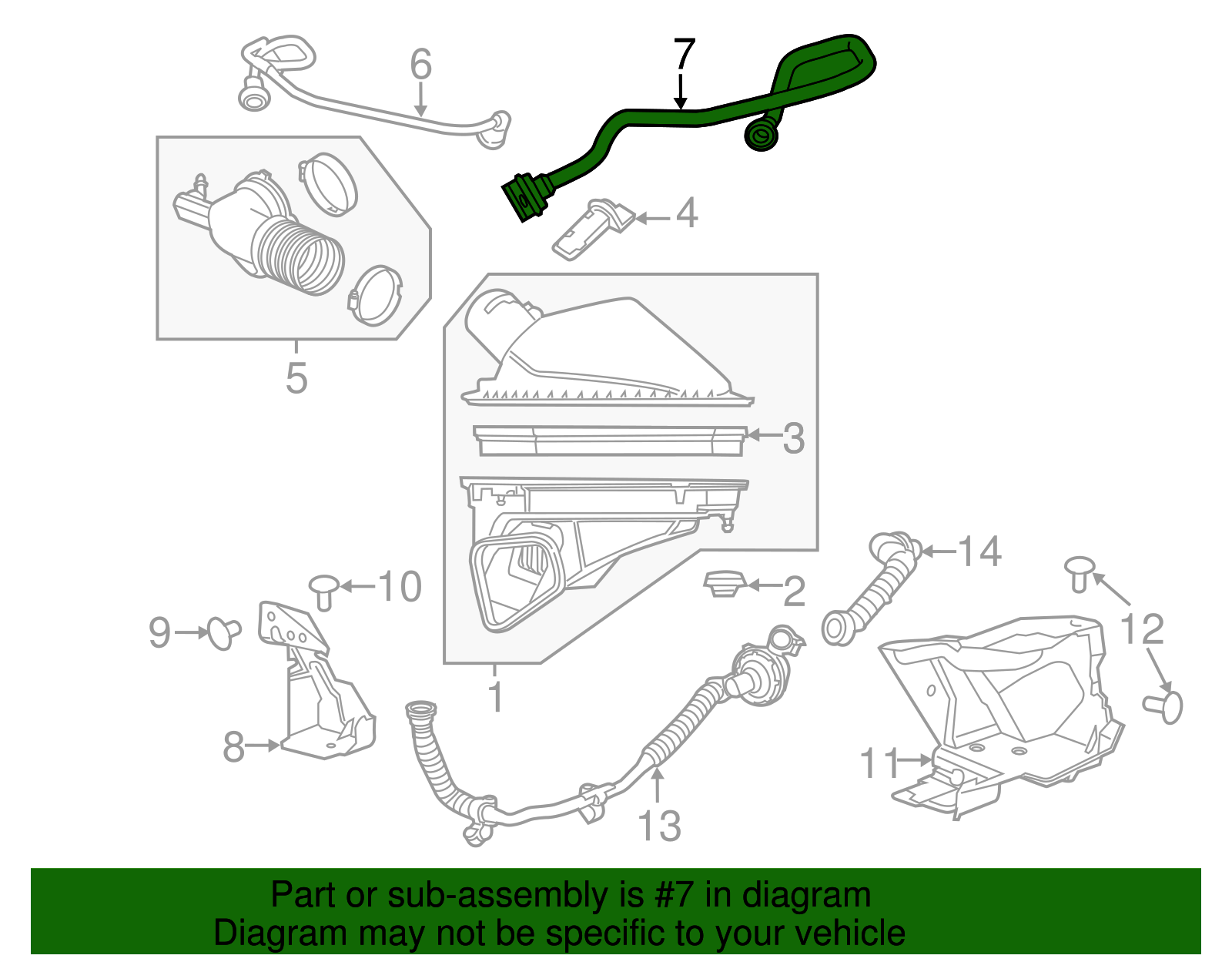 2016-2024 GM Positive Crankcase Ventilation Foul Air Tube 12703915 ...