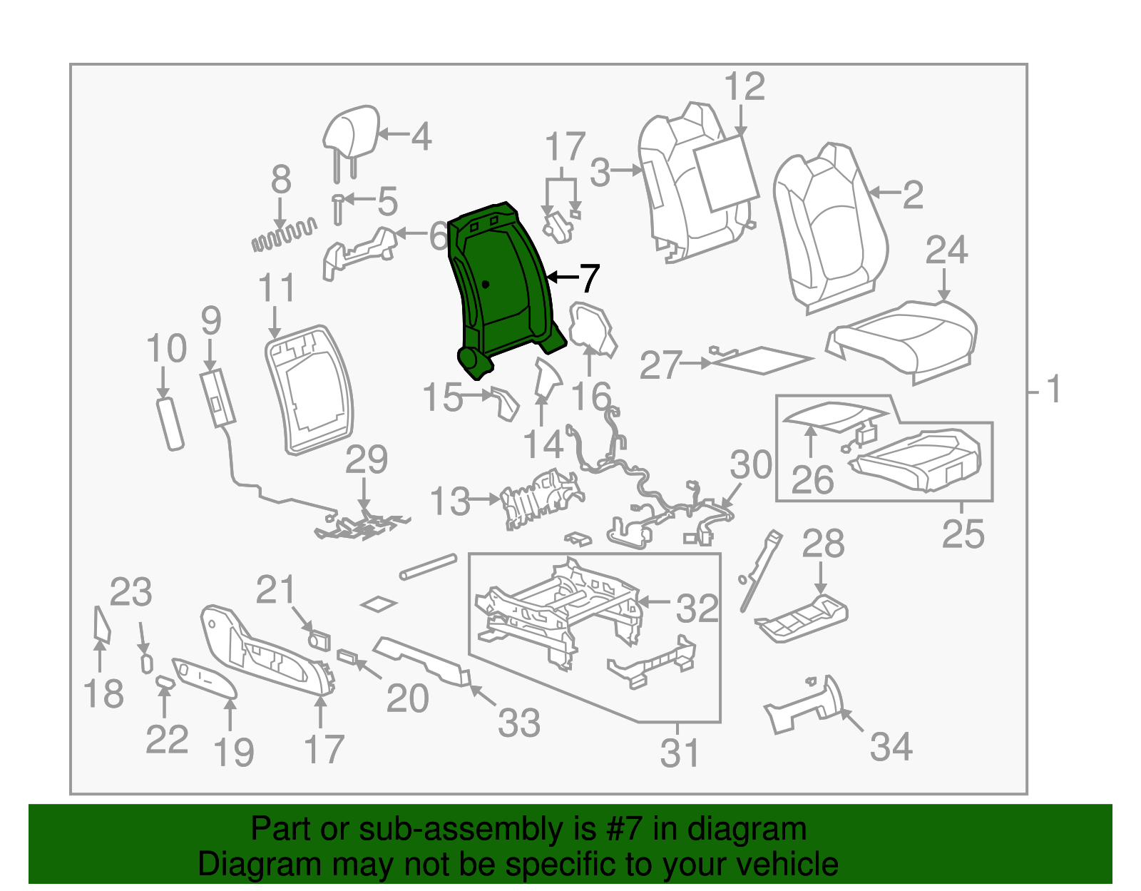25947545 - 2007-2017 GM - Front Seat Back Frame | Partners Chevy