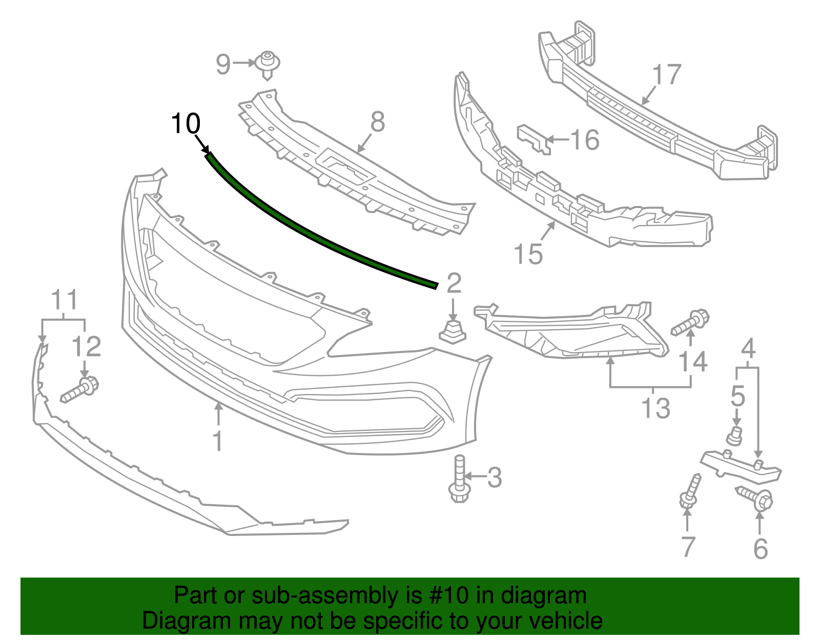 86362c2000 - Hyundai Upper Molding 2015-2017 Hyundai Sonata ...