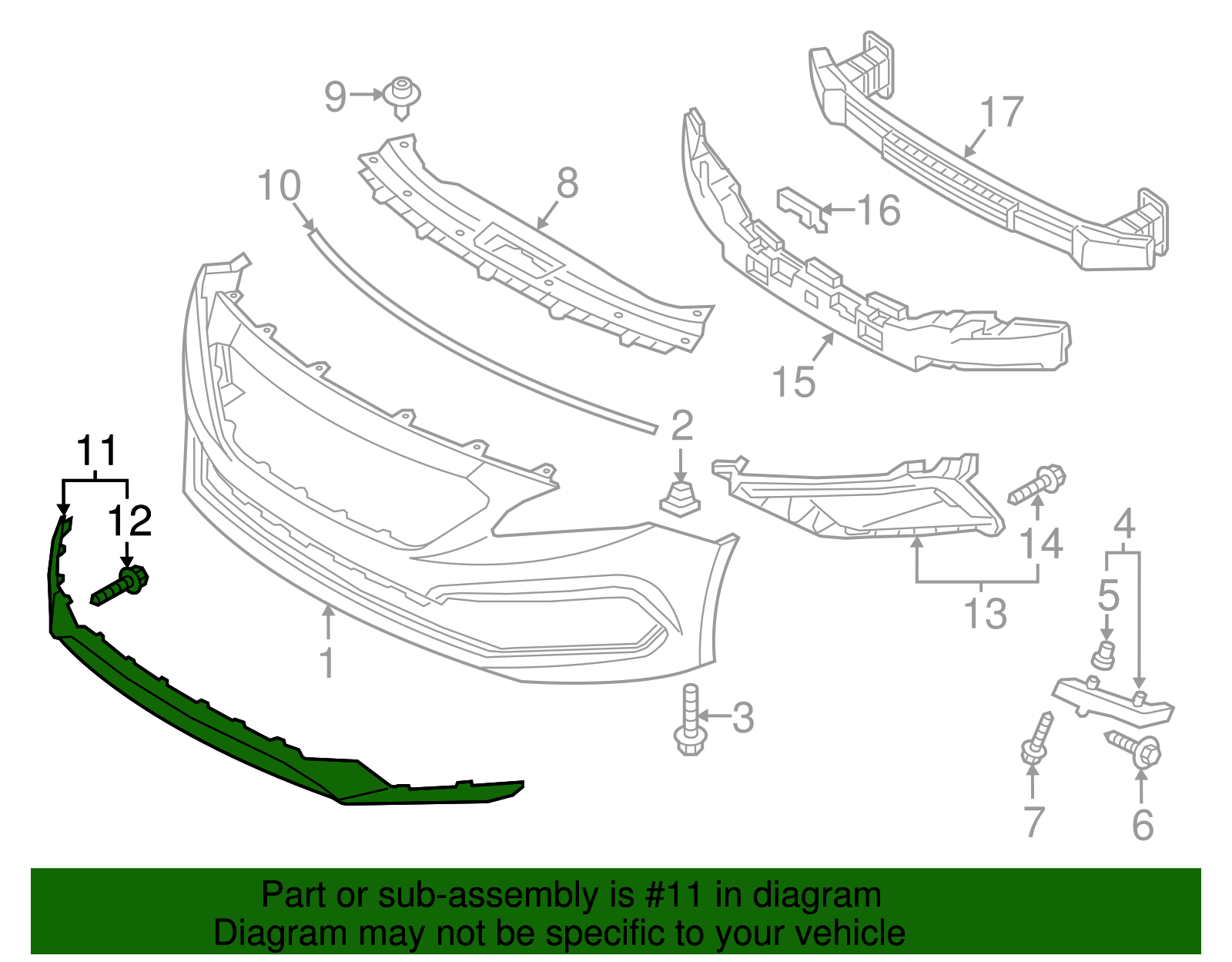 2015-2017 Hyundai Sonata Lower Grille 86560-C2300 | OEM Parts Online