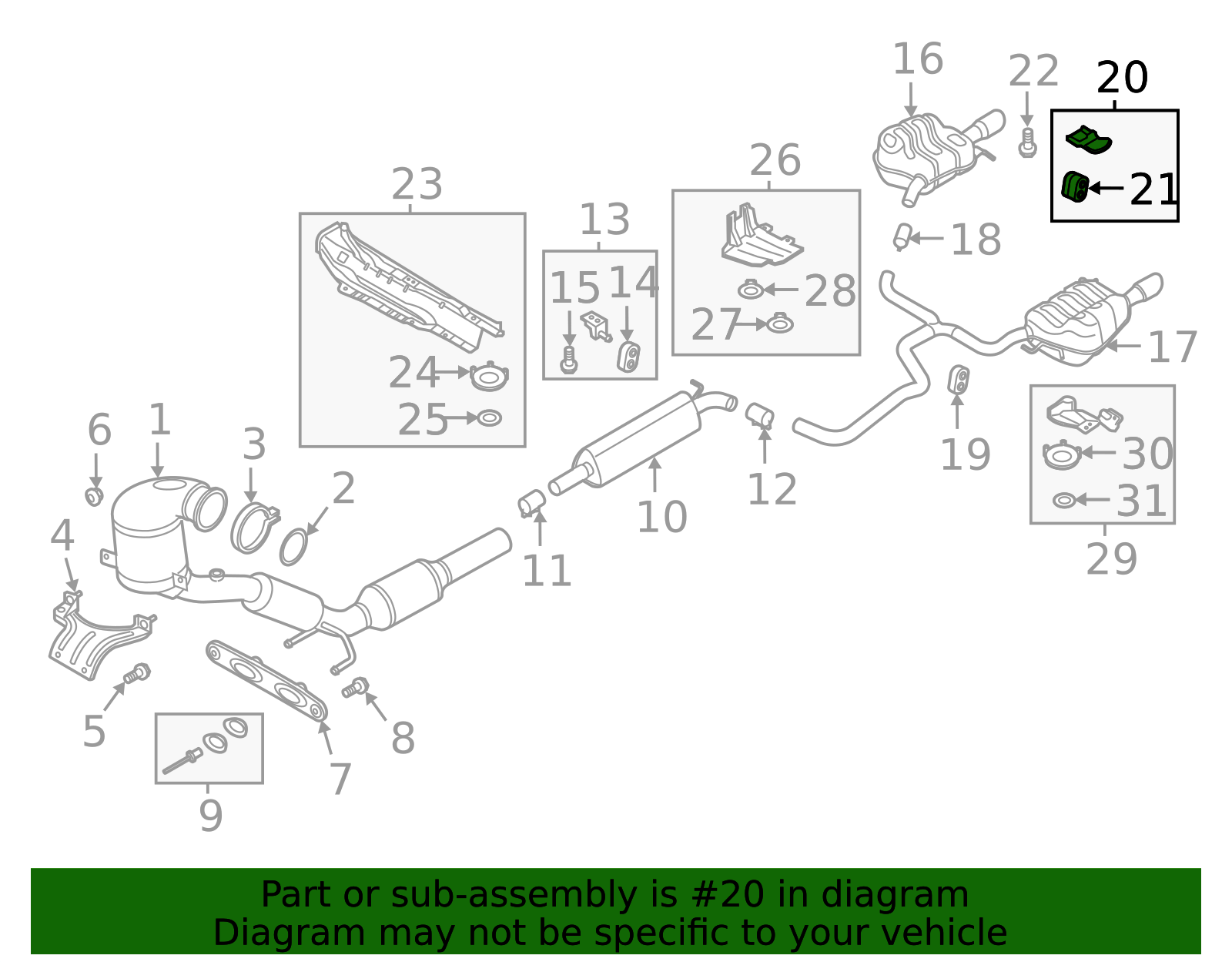 5Q0-253-144-M - Exhaust System Hanger Bracket 2019-2025 Volkswagen ...