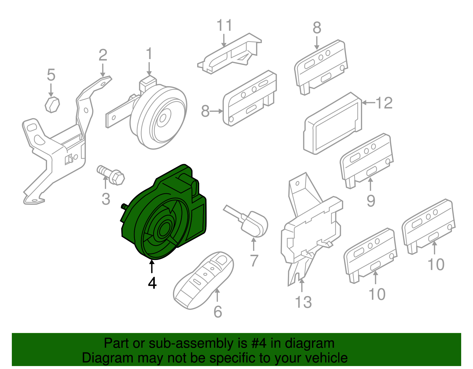 PAB-951-605 - Anti-Theft Alarm Siren 2010-2024 Porsche | Delaware ...