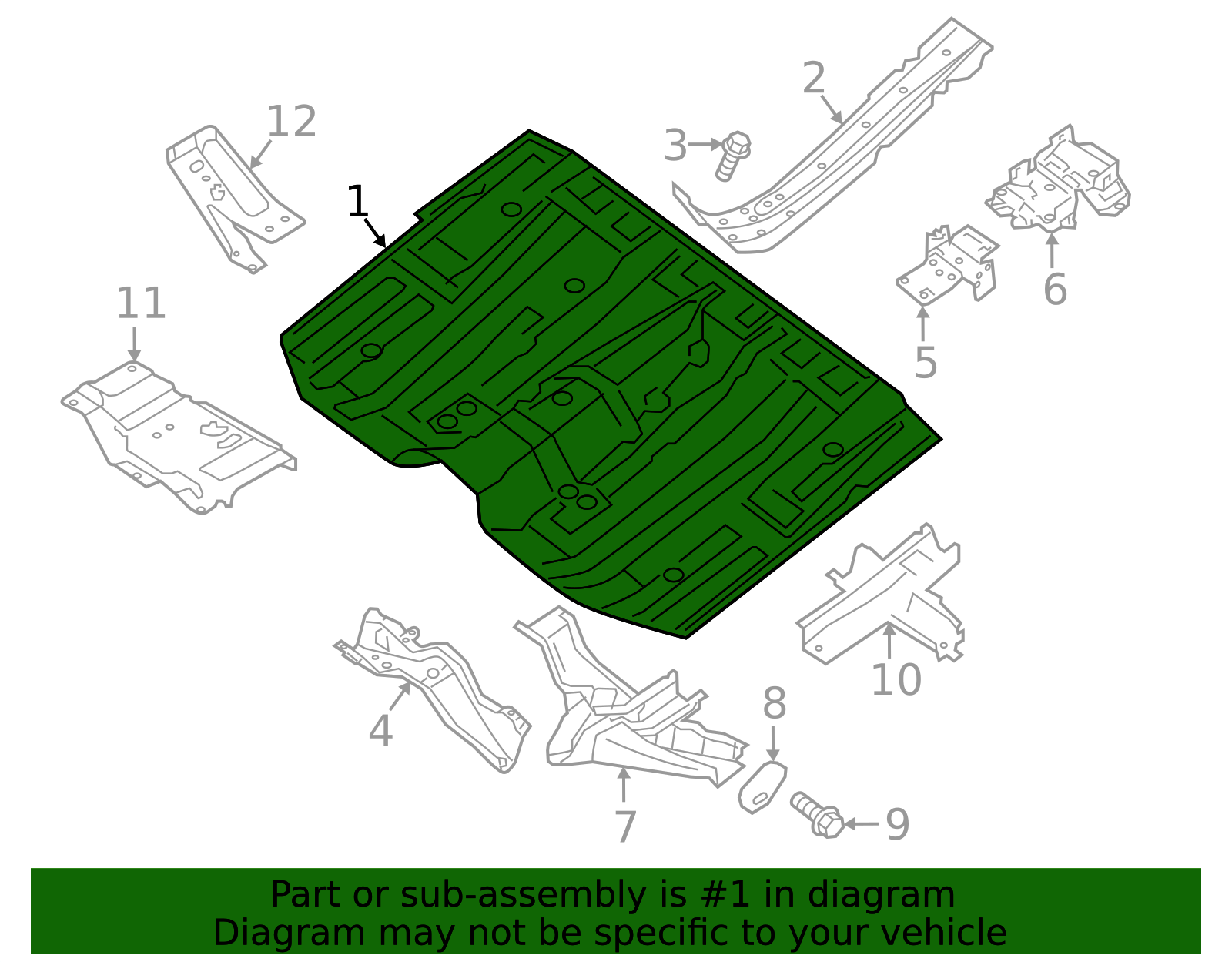 74312-9NB0A - Floor Pan 2015-2020 Nissan Pathfinder | Official Nissan ...