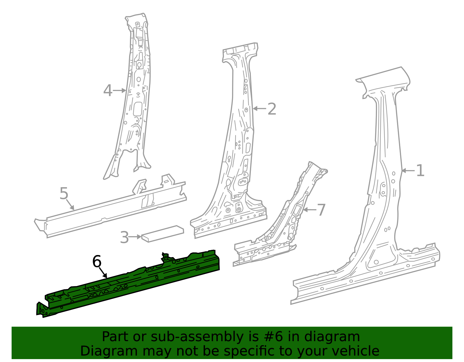 2018-2022 Toyota C-HR Rocker Reinforced 61403-10902 | Toyota Parts Center