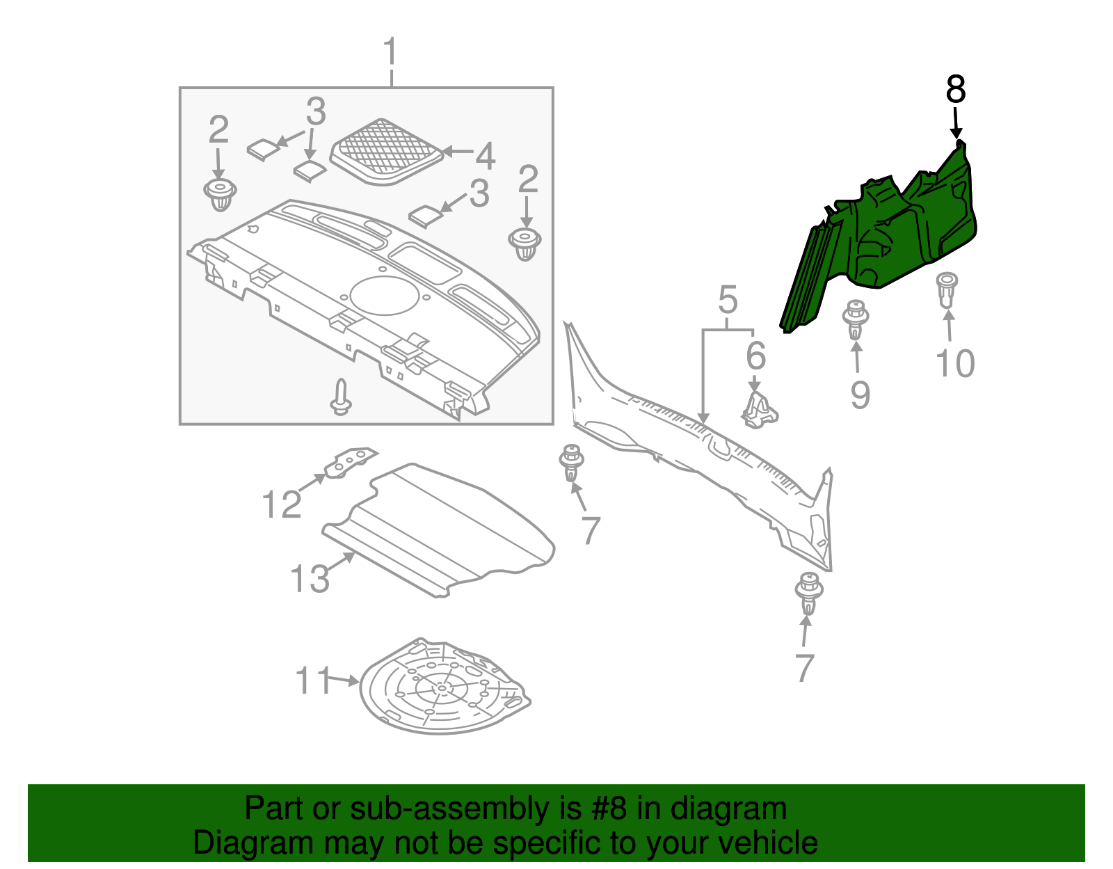 GK2E-68-850D - 2003-2008 Mazda 6 - Trunk Side Trim | Mazda Part Direct