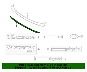 2022-2025 Hyundai Tucson Lift-Gate Finish Panel Trim Plate 87370-CW000 ...