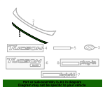 2022-2025 Hyundai Tucson Lift-Gate Finish Panel Trim Plate 87370-CW000 ...