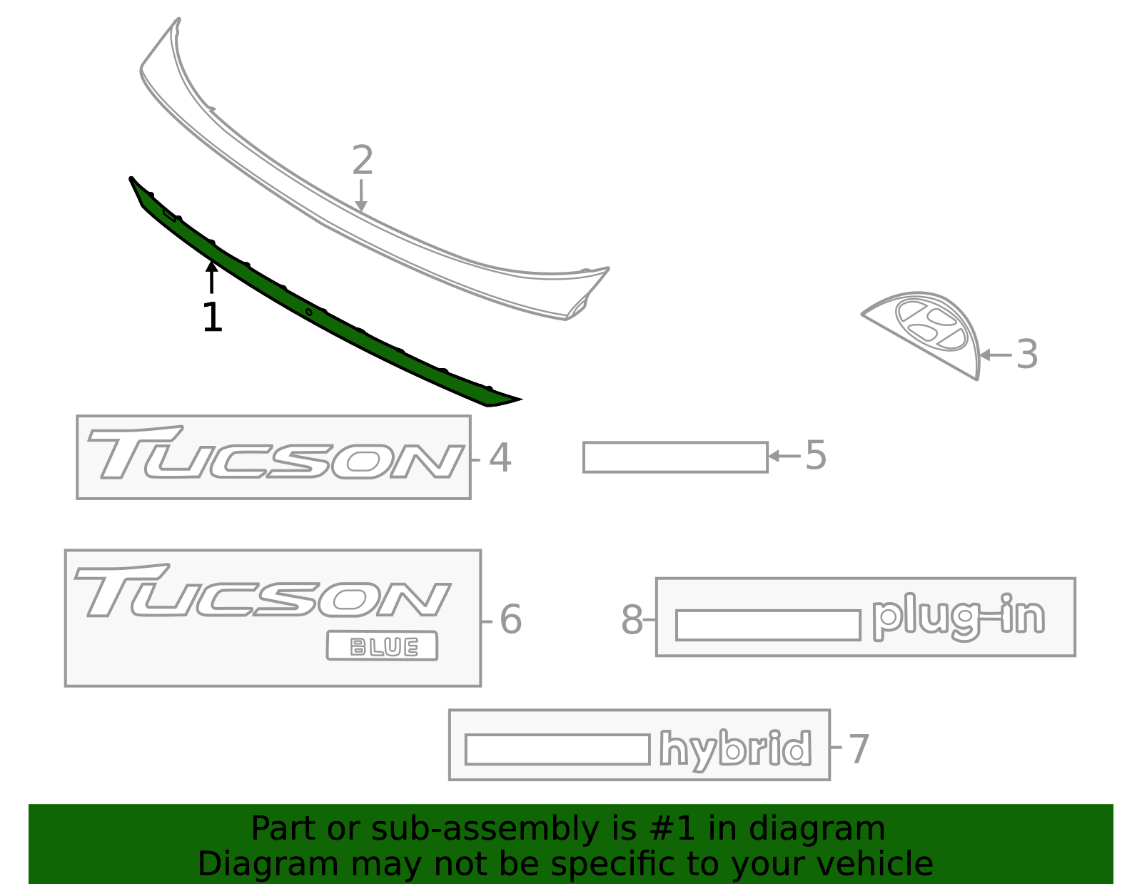 87370-CW000 - Hyundai Liftgate Finish Panel Trim Plate | 2022-2024 ...