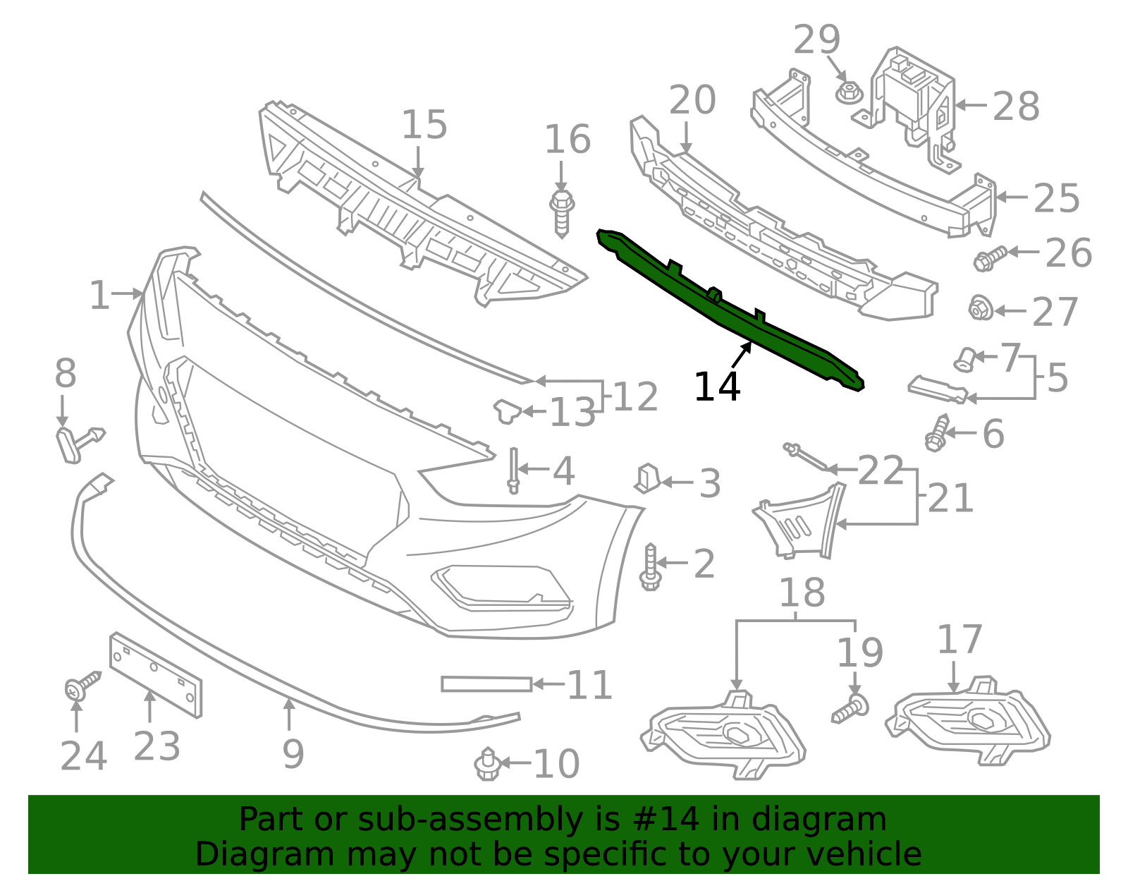 2018-2022 Hyundai Accent Lower Grille 86561-J0000 | MotorMotor