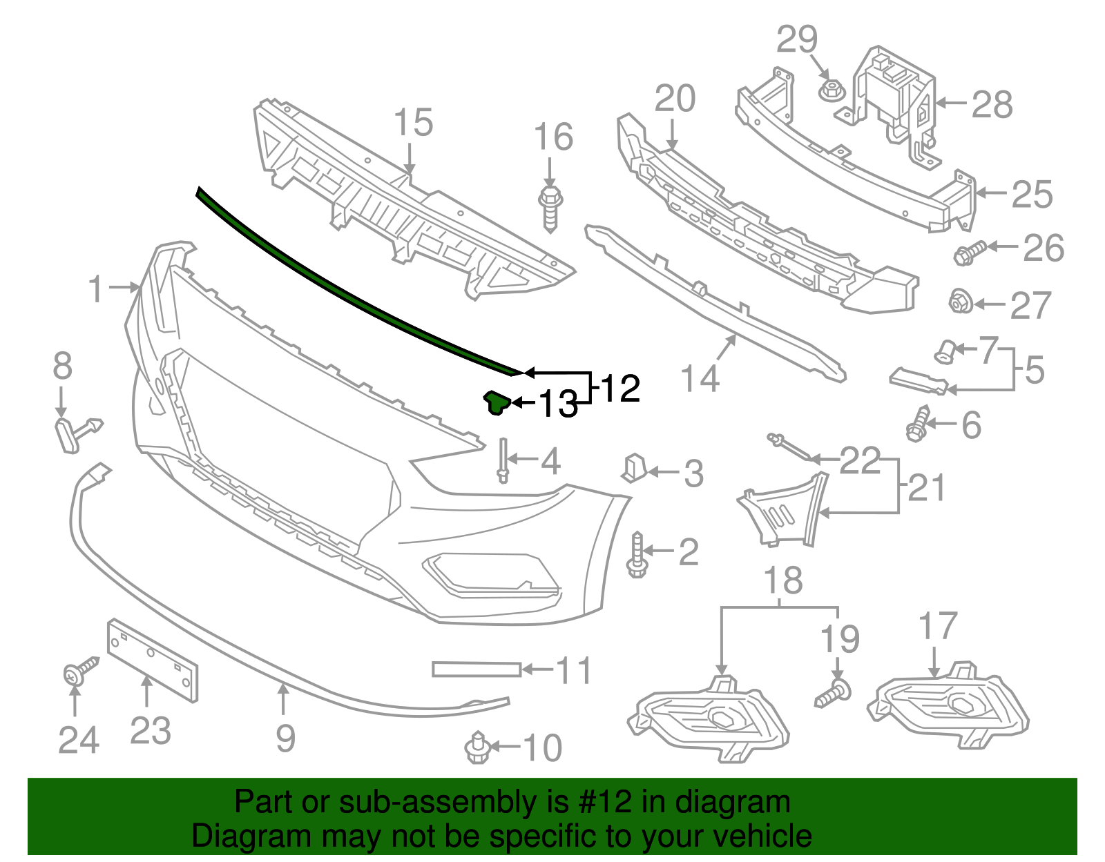 2018-2022 Hyundai Accent Seal Strip 86570-J0000 | OEM Parts Online