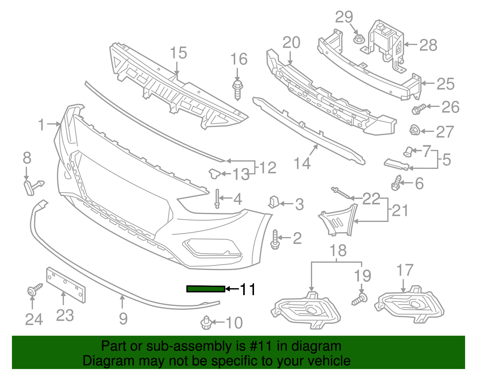 2018-2022 Hyundai Accent Lower Bracket 86554-J0000 | OEM Parts Online