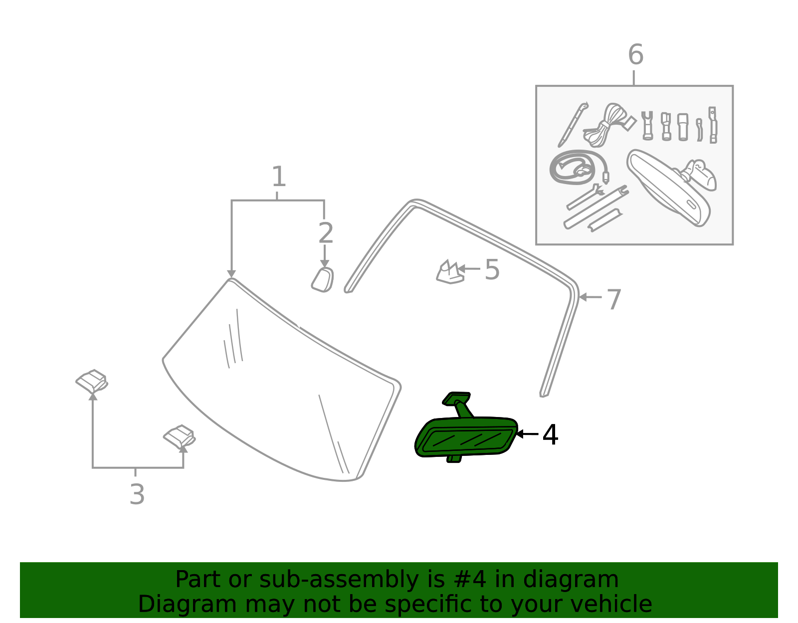 Genuine OEM Ford Part - Interior Rear View Mirror 6U5Z-17700-B ...