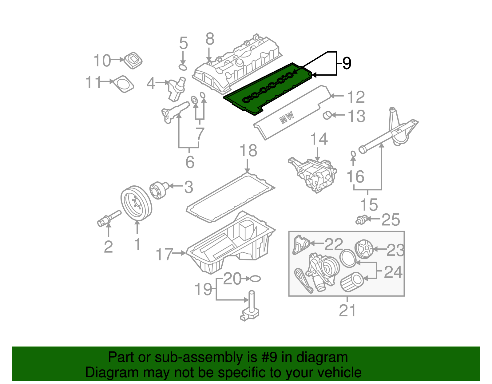 11-12-7-581-215 - Valve Cover Gasket 2006-2007 BMW | BMWPartsDirect.com
