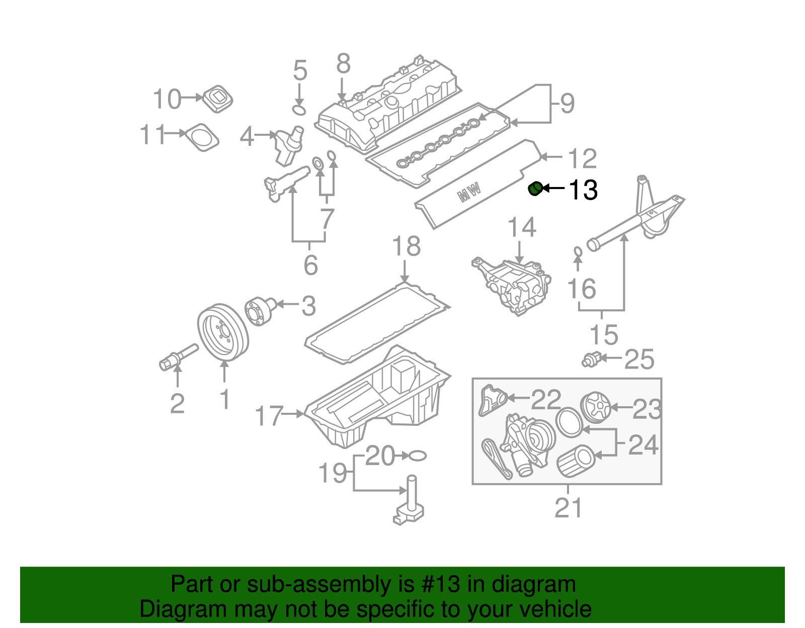 11-61-7-535-848 - Manifold Cover Bushing - 2006-2014 BMW | Buy BMW ...