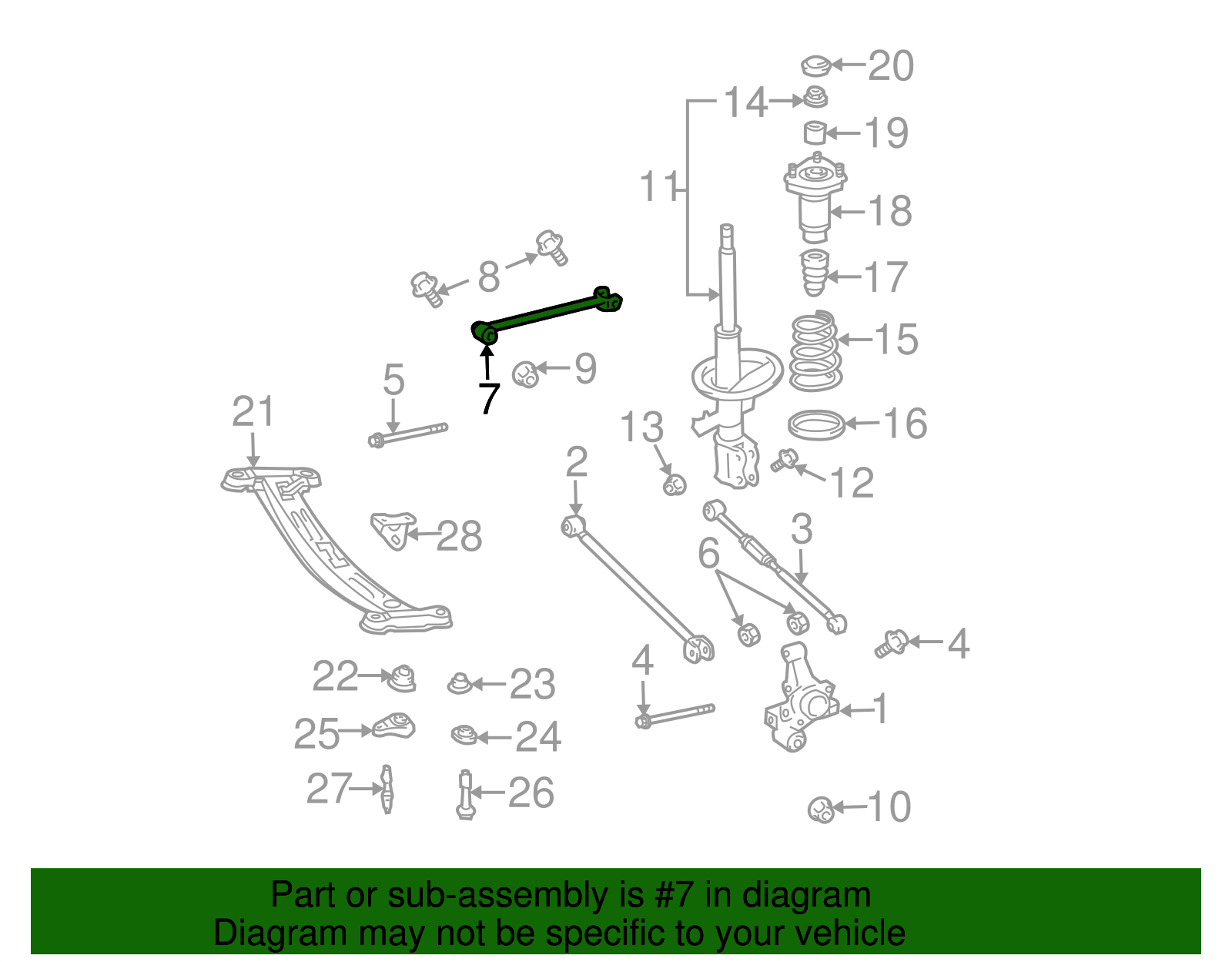 2001-2008 Toyota Strut Rod 48780-48020 | Toyota Parts Center