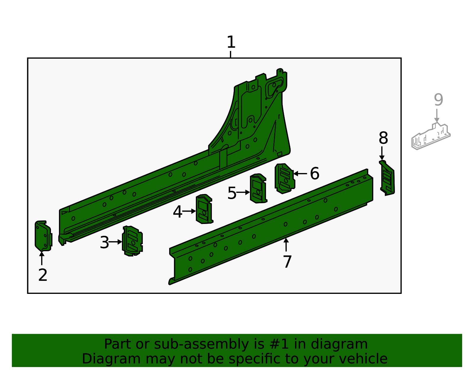 2019-2020 GM Driver Side Rocker Outer Panel Reinforcement 84615770 ...