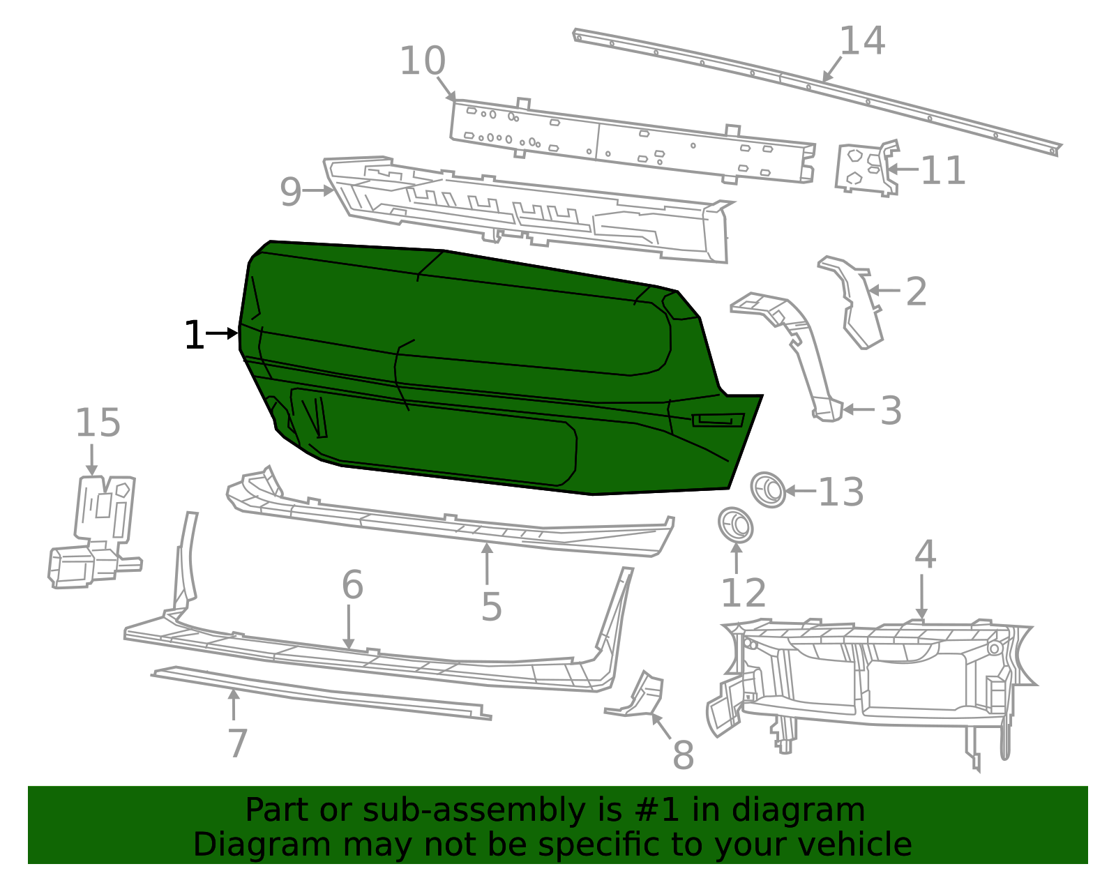 68258730AB - Bumper Cover 2015-2023 Dodge Challenger | Mopar Factory ...