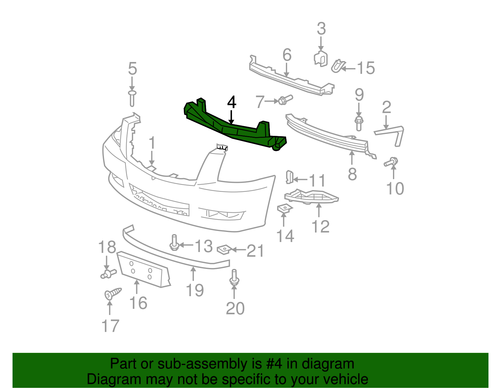 15907623 - High-Quality Front Bumper Fascia Support for 2008-2014 ...