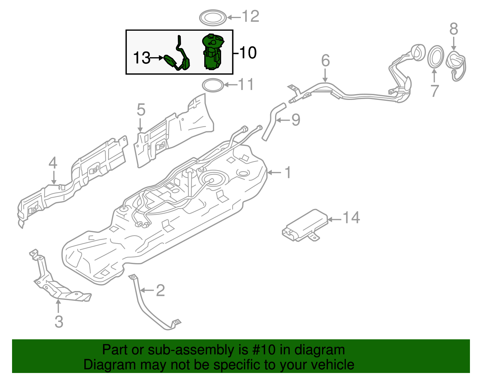2011 Nissan Quest Fuel Pump 17040-1JA0A | Boro Nissan Parts