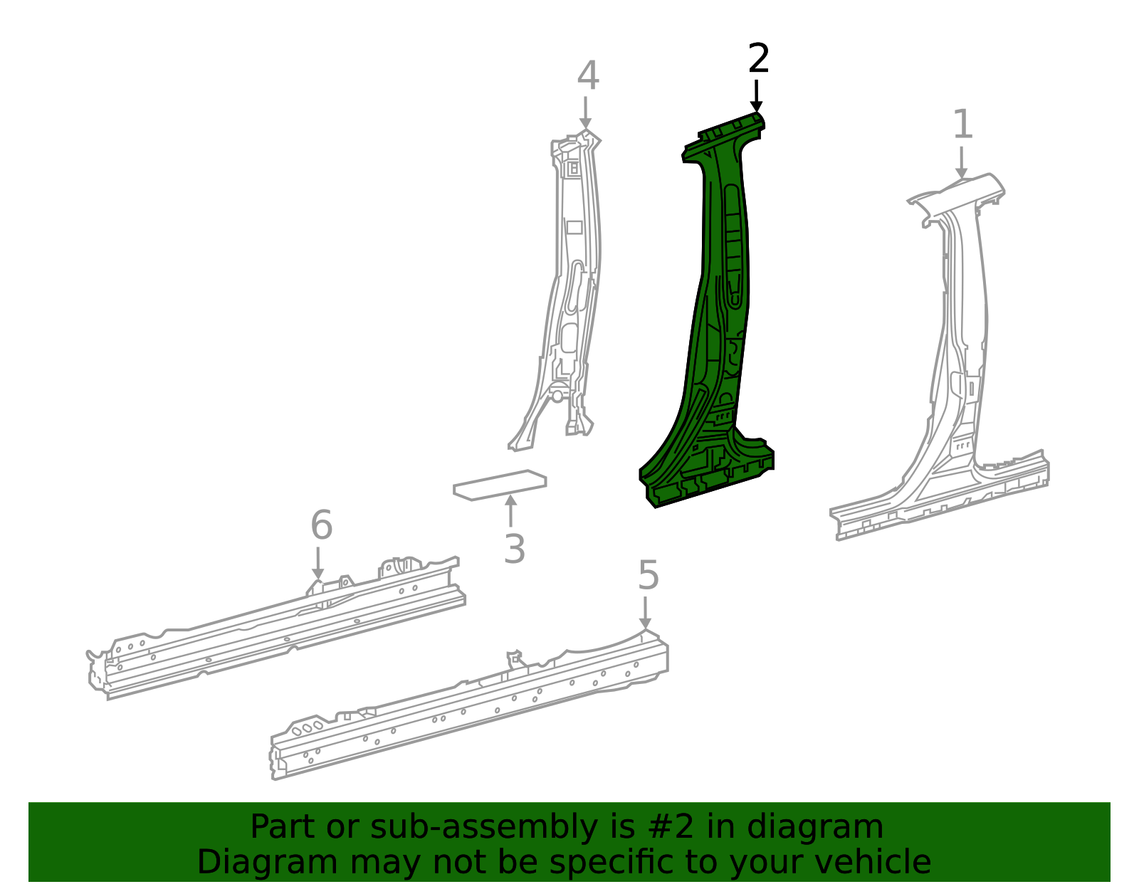 2019-2025 Toyota RAV4 Center Pillar Reinforced 61038-42906 | Toyota ...