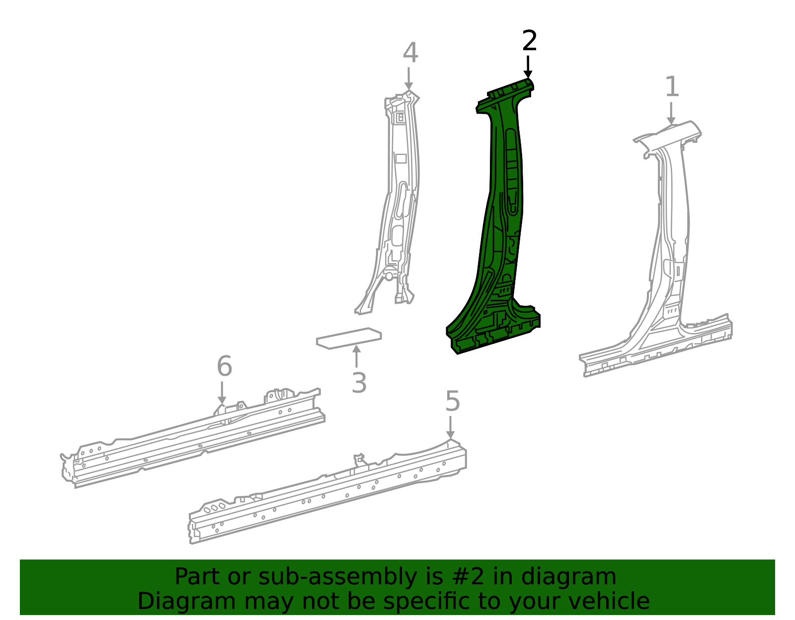 61037-0R911 - Body B-Pillar Reinforcement 2019-2025 Toyota | Longo ...