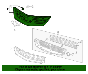 84720377 - Upper Grille 2014-2020 Chevrolet Impala | GM Parts Warehouse