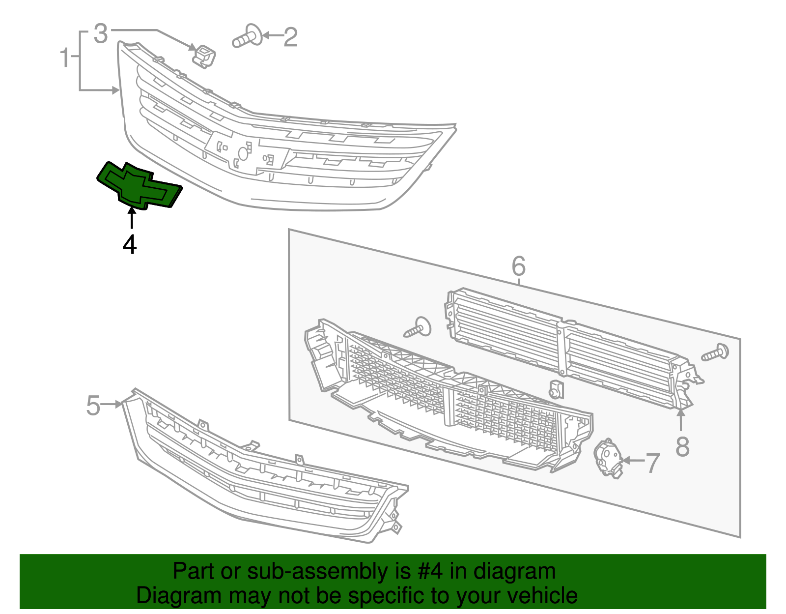 84690306 - 2019-2020 Chevrolet Impala - Black Front Grille Emblem ...
