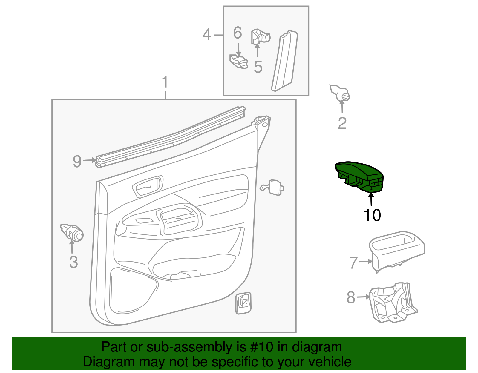 Genuine Toyota Door Window Switch (Rear) part# 84810-AA010-C0 for 2012 ...