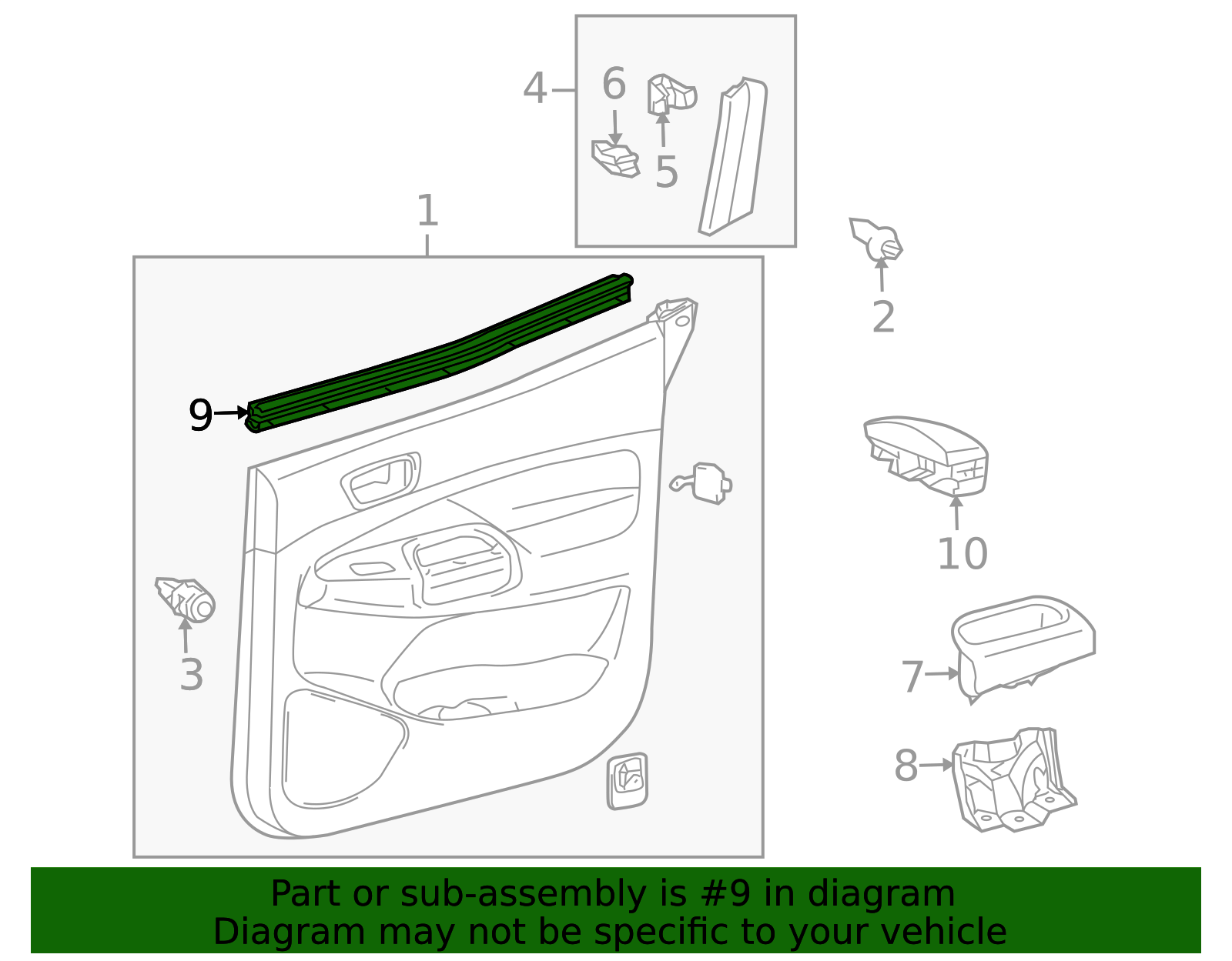Genuine Official Toyota Belt Weather-Strip part# 68173-04010 for 2005 ...