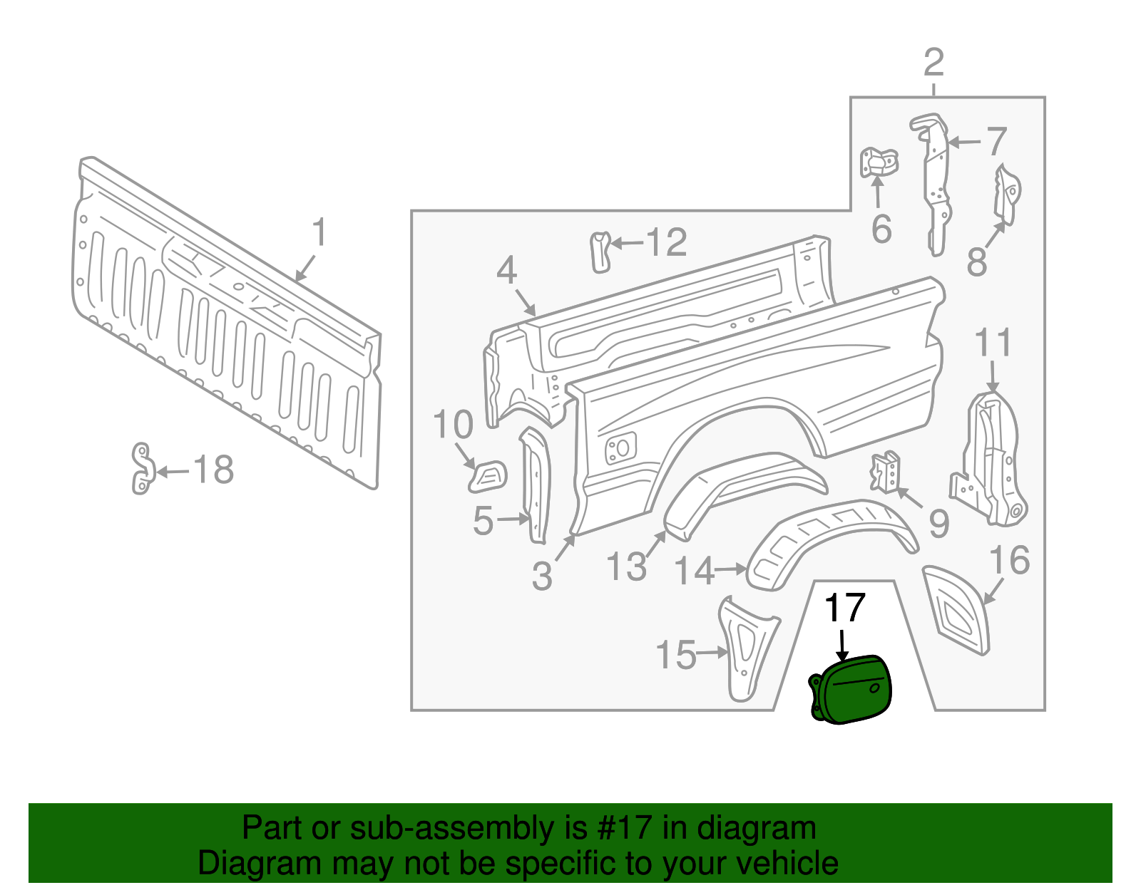 2004-2006 Toyota Tundra Fuel Filler Door 77305-0C040 | Toyota Parts Center