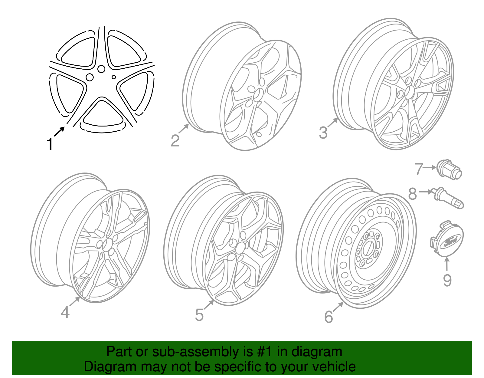 2015-2018 Ford Focus | Wheel, Alloy | CV6Z-1007-B | Walls' Ford Parts