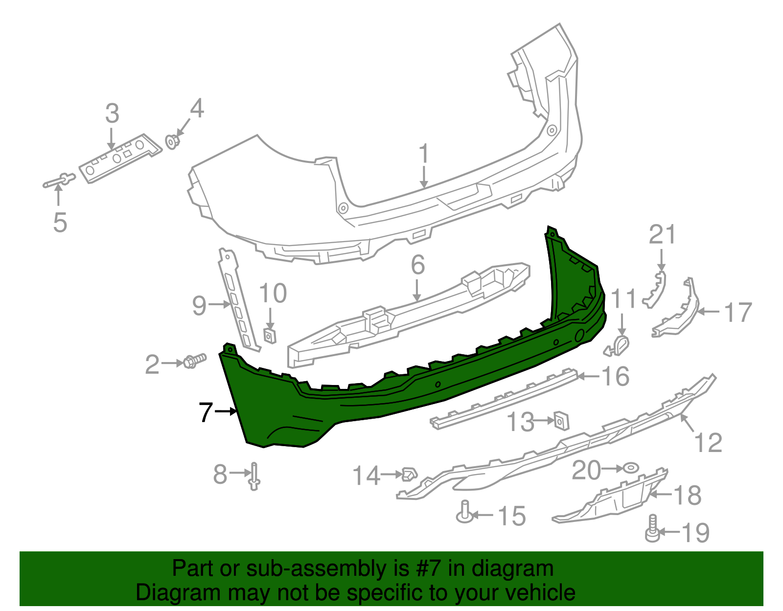 2018-2024 GMC Terrain Black Rear Lower Bumper Cover 84341007 ...