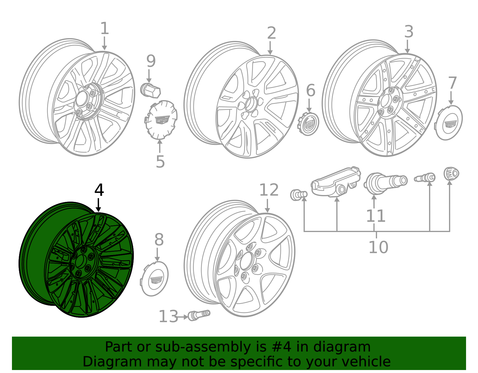 2015-2020 Cadillac 22x9 Aluminum Wheel 84588749 | TascaParts.com